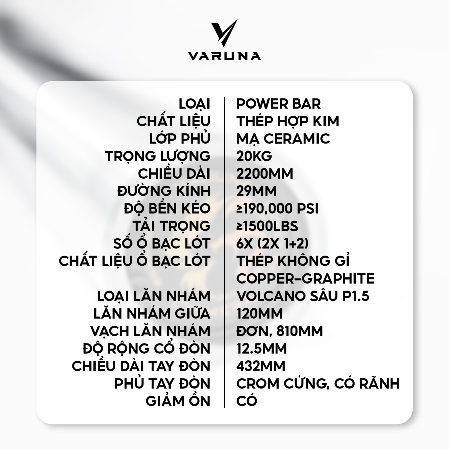 Thanh Đòn Power Bar VARUNA Chimera Lite - Varuna SHOP